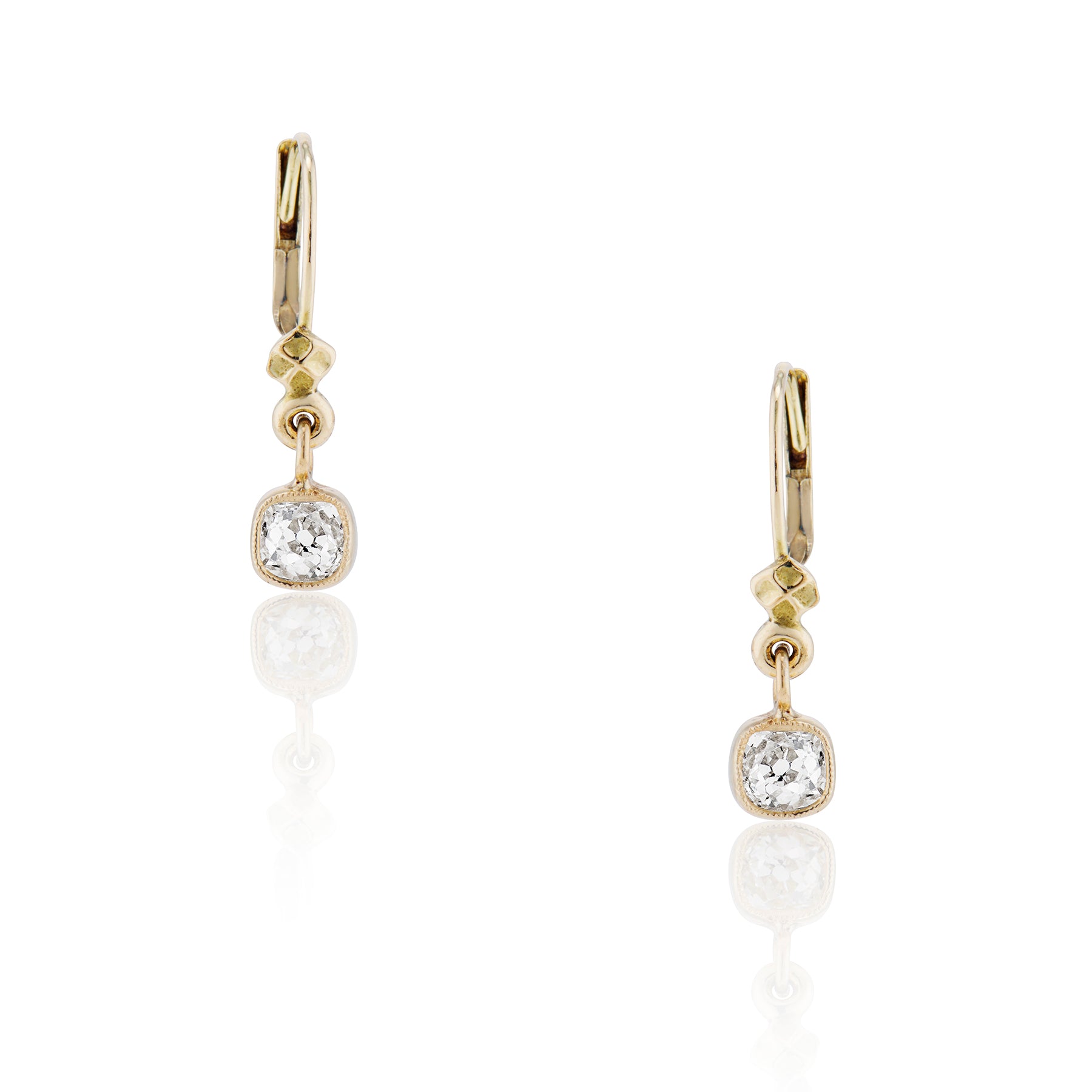 Vintage Old Mine Cut Diamond Leverback Earrings – Ashley Zhang Jewelry