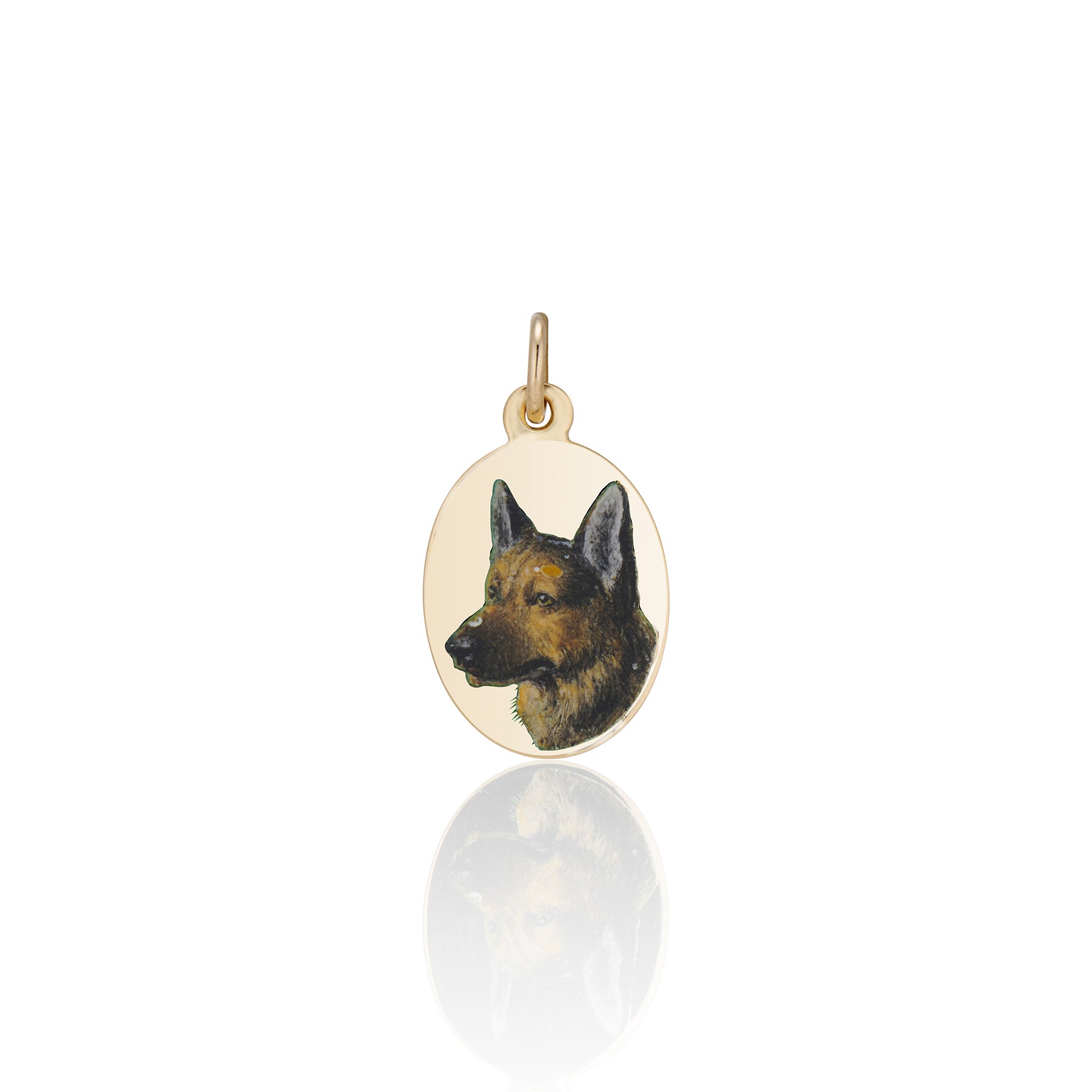 Victorian Champleve Enamel German Shepherd Pendant – Ashley Zhang Jewelry