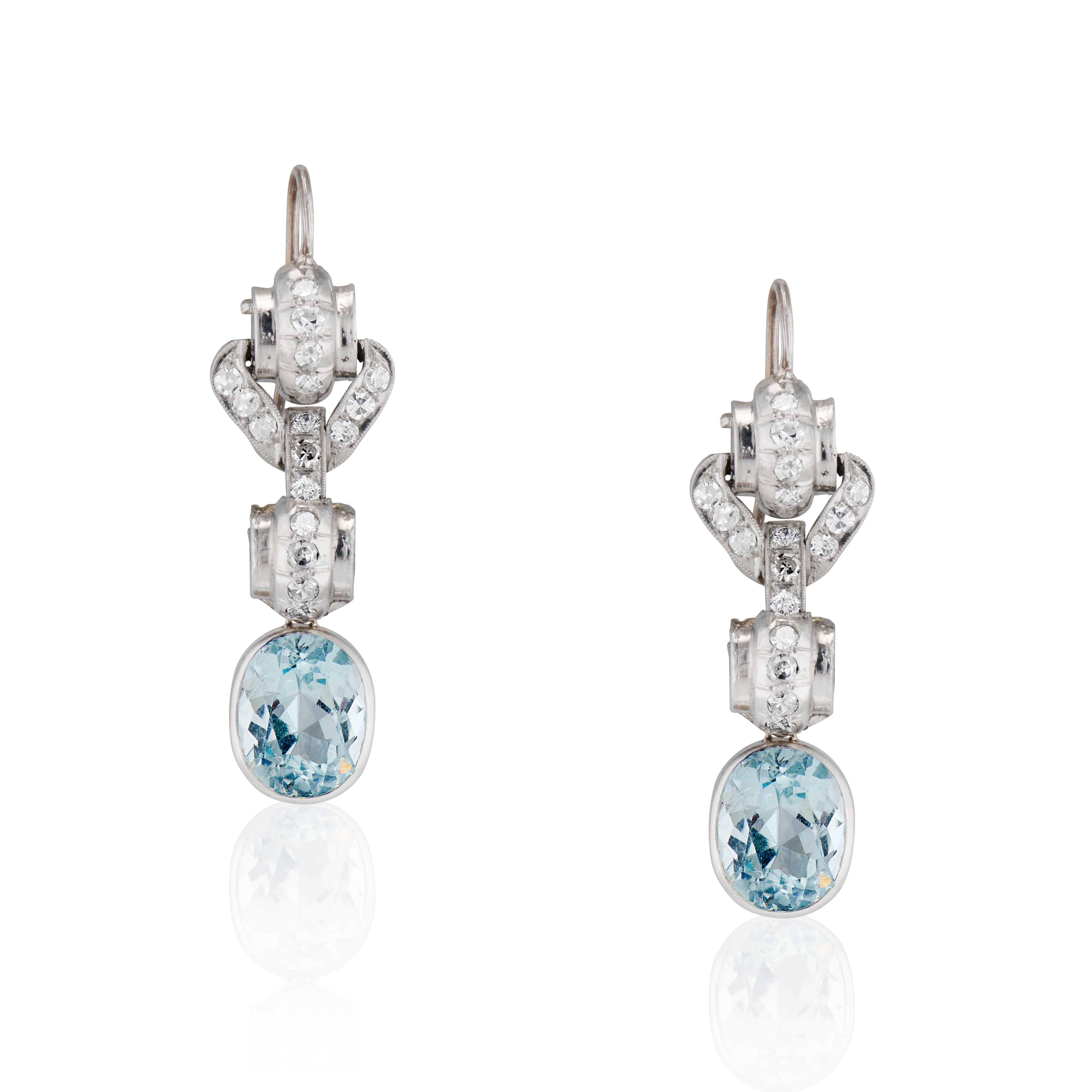Retro Diamond and Aquamarine Earrings – Ashley Zhang Jewelry