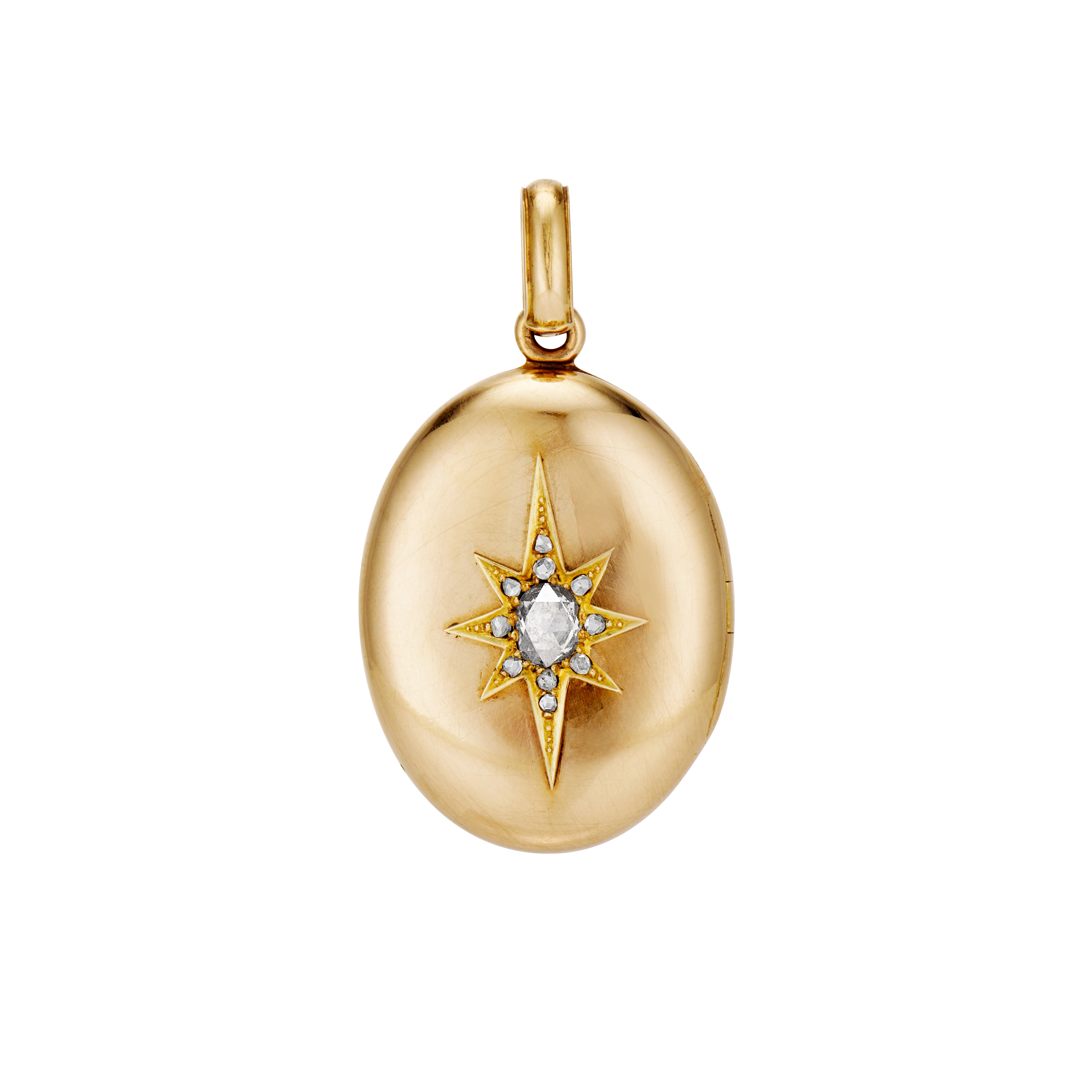 Oval Victorian Rose Cut Diamond Starburst Locket – Ashley Zhang Jewelry