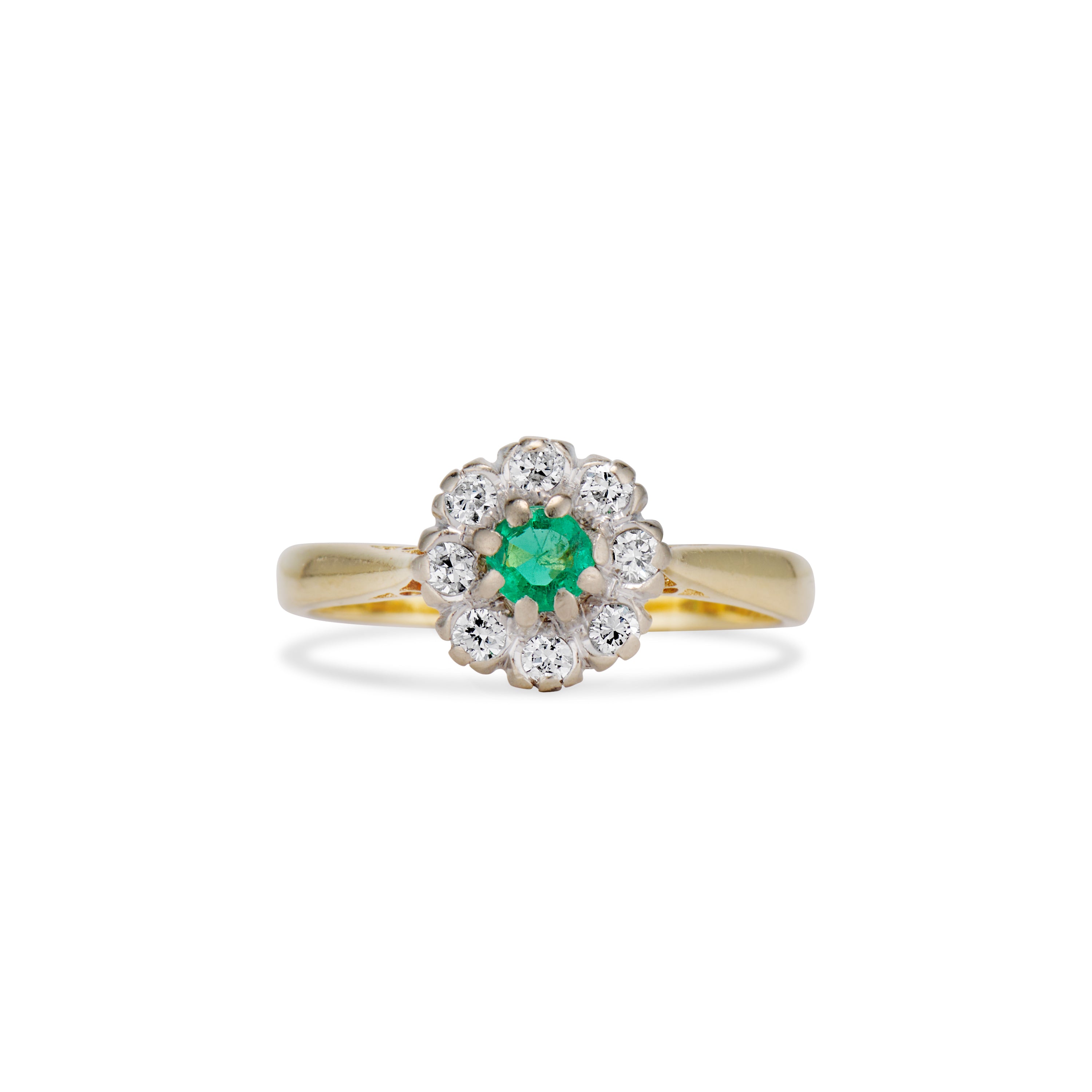 Petite Emerald Diamond Cluster Ring – Ashley Zhang Jewelry