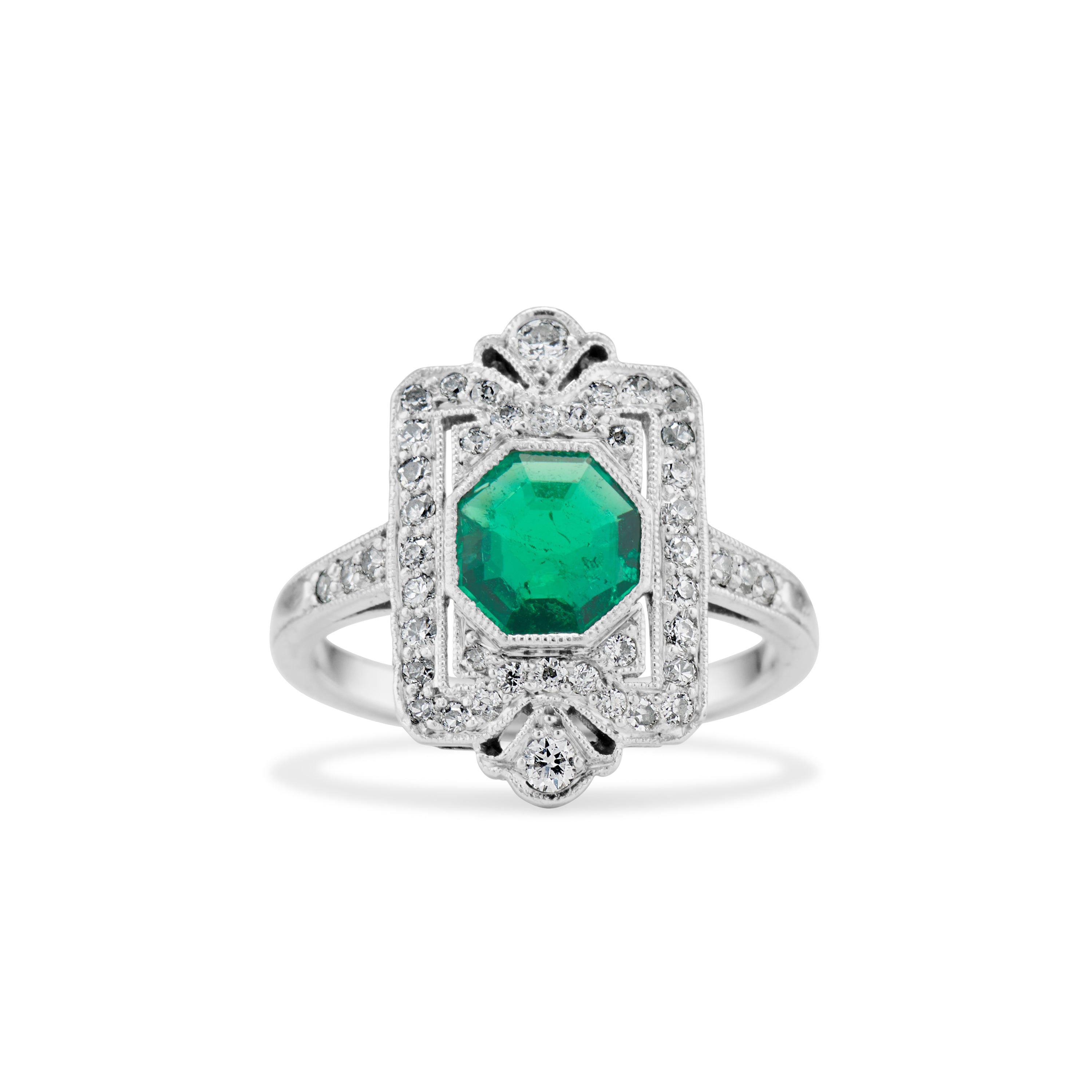 Deco Octogon Emerald Diamond Ring – Ashley Zhang Jewelry