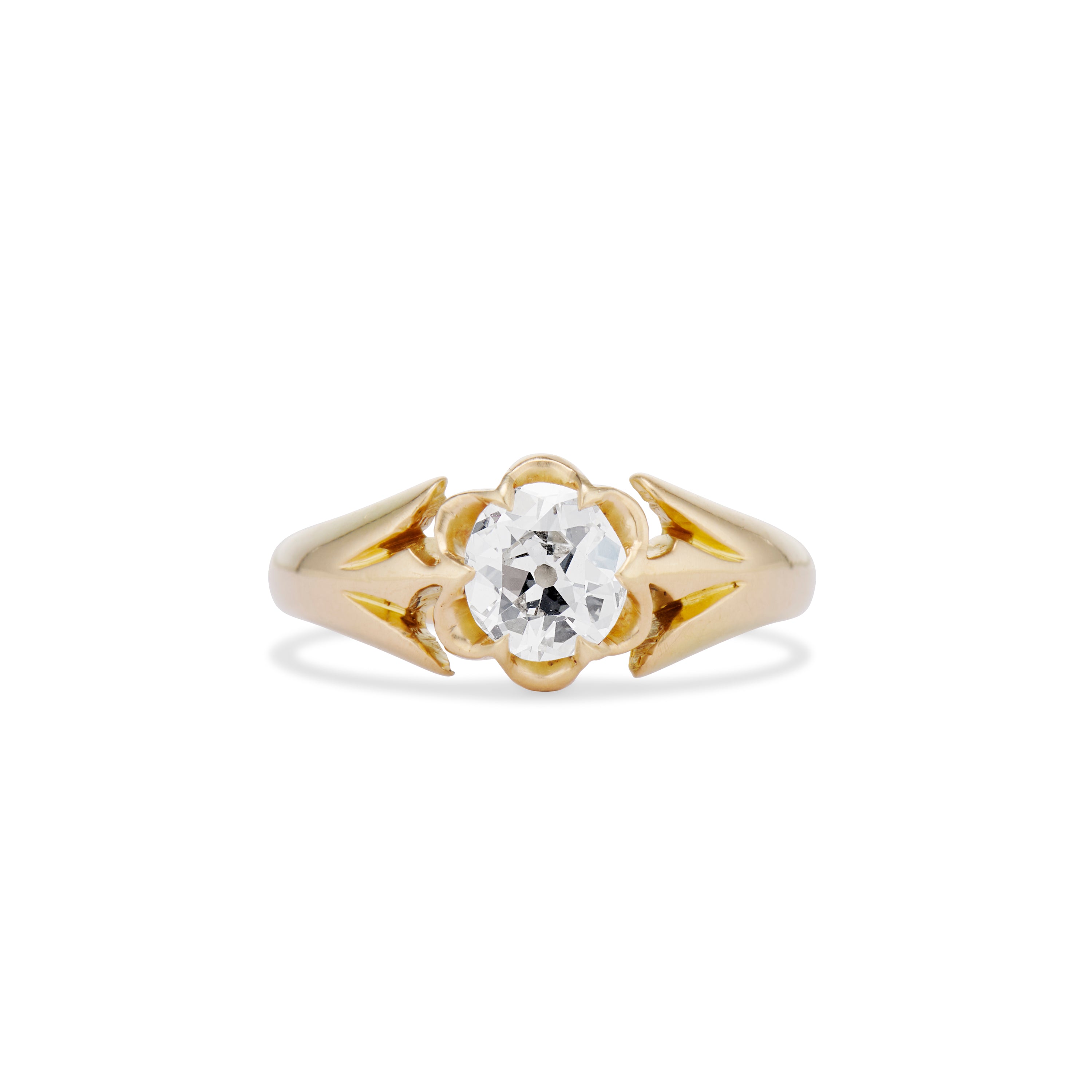 Victorian Old Mine Cut Diamond Buttercup Setting Ring – Ashley Zhang ...