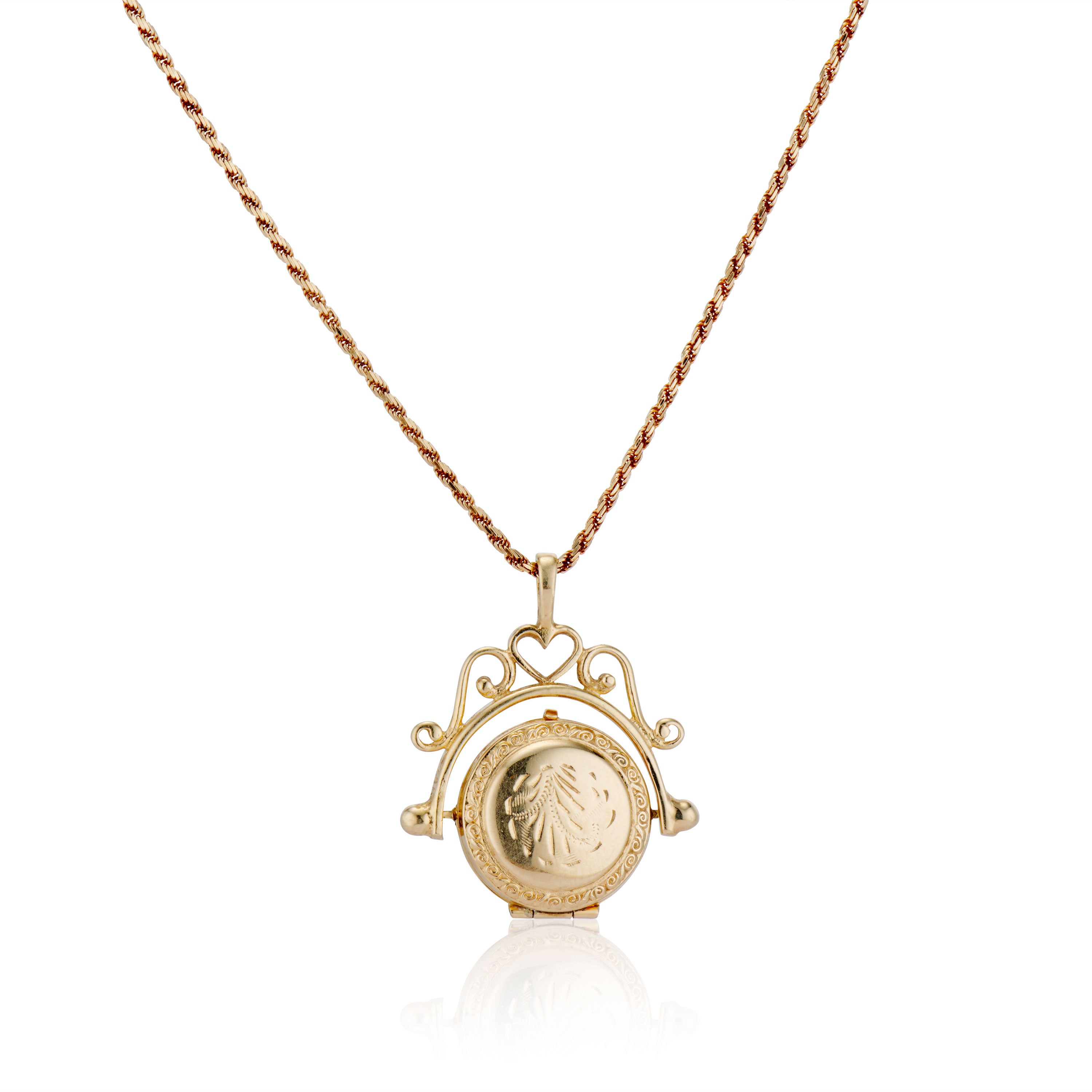 Engraved Gold Swivel Locket and Chain – Ashley Zhang Jewelry