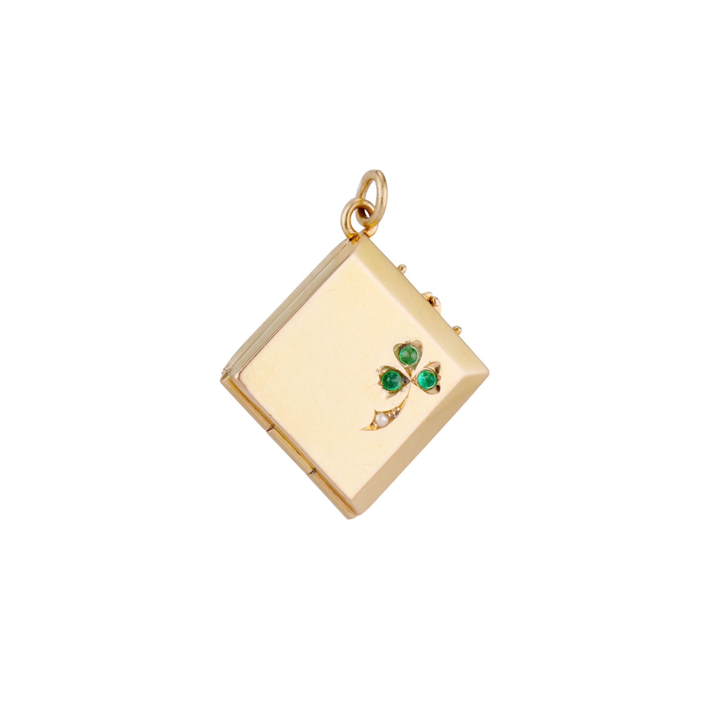 Antique 1905 Gold & Emerald Shamrock Locket – Ashley Zhang Jewelry