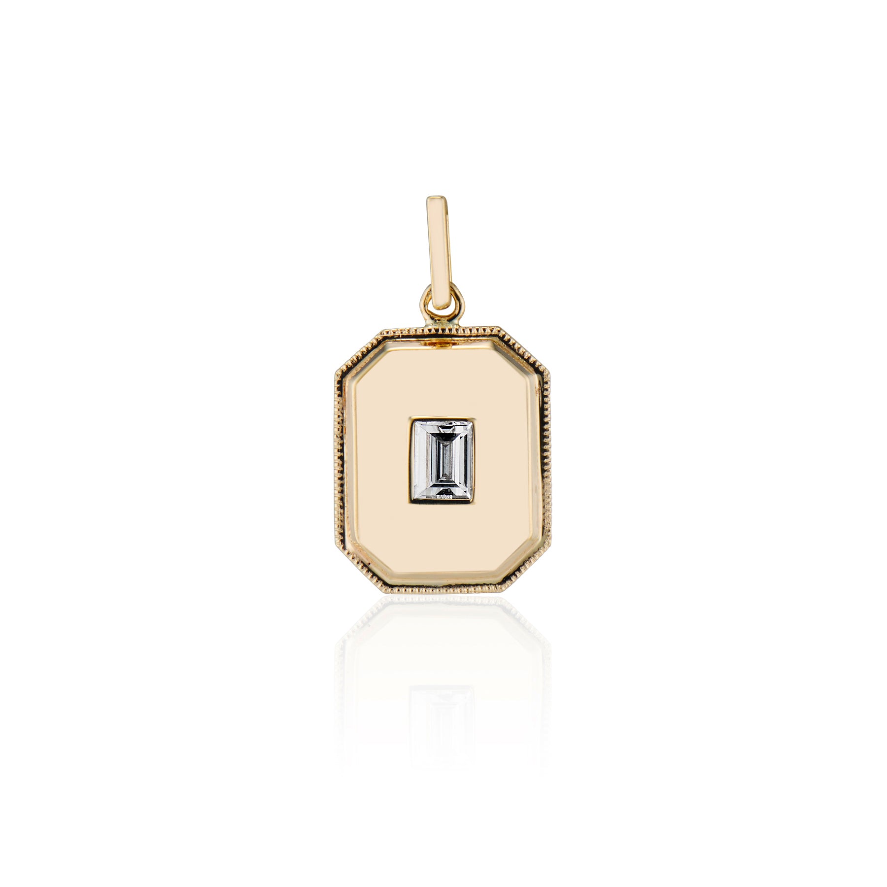 Gold Diamond Baguette Cut Bezel Charm – Ashley Zhang Jewelry