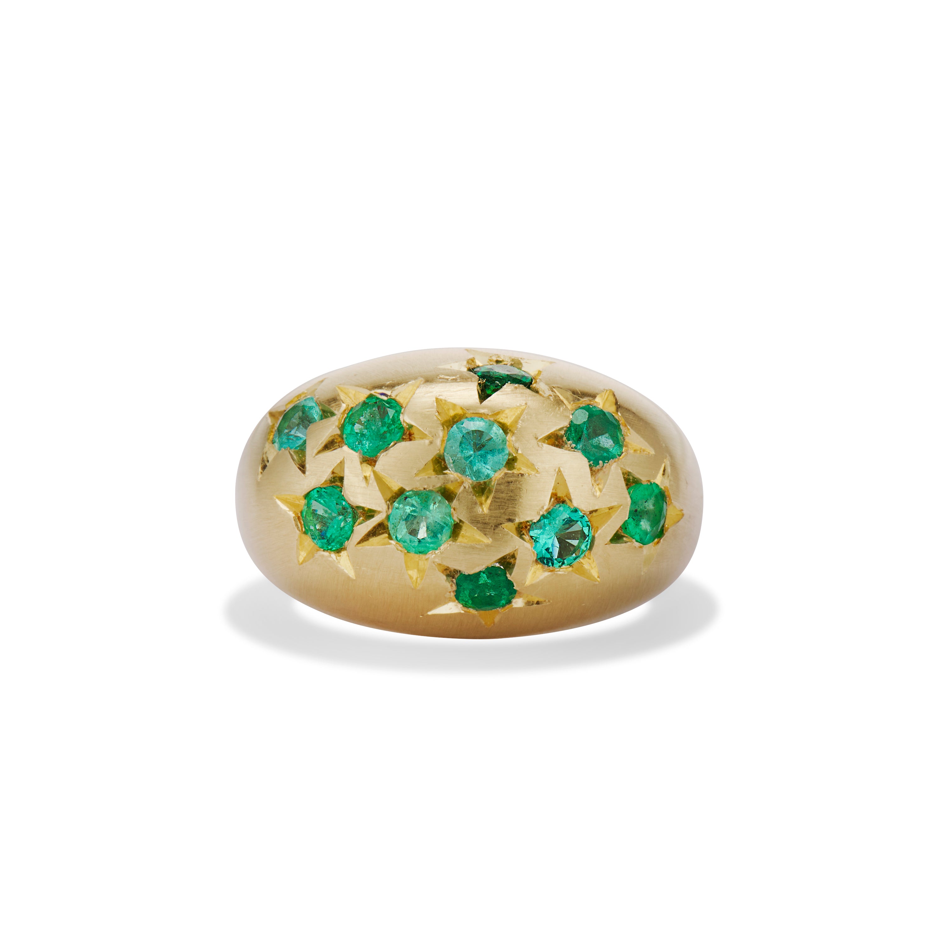 Estate Emerald Starburst Bombe Ring – Ashley Zhang Jewelry
