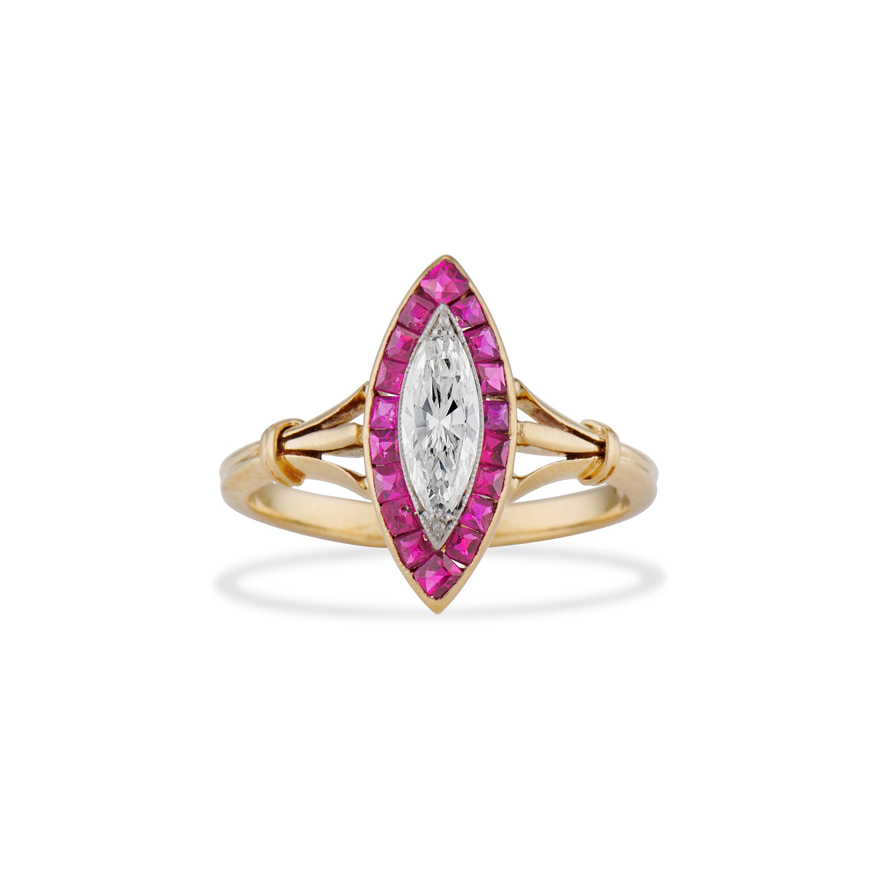 Belle Epoque Marquise Diamond and Ruby Ring – Ashley Zhang Jewelry