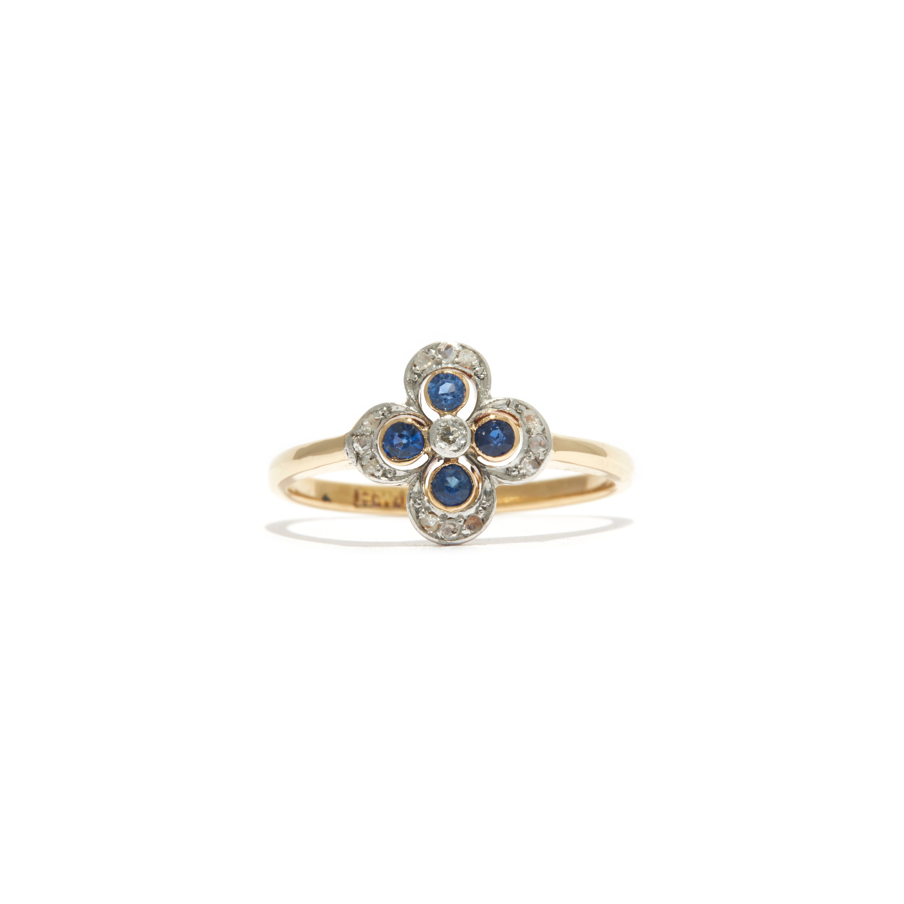 Sapphire and Diamond Clover Ring – Ashley Zhang Jewelry