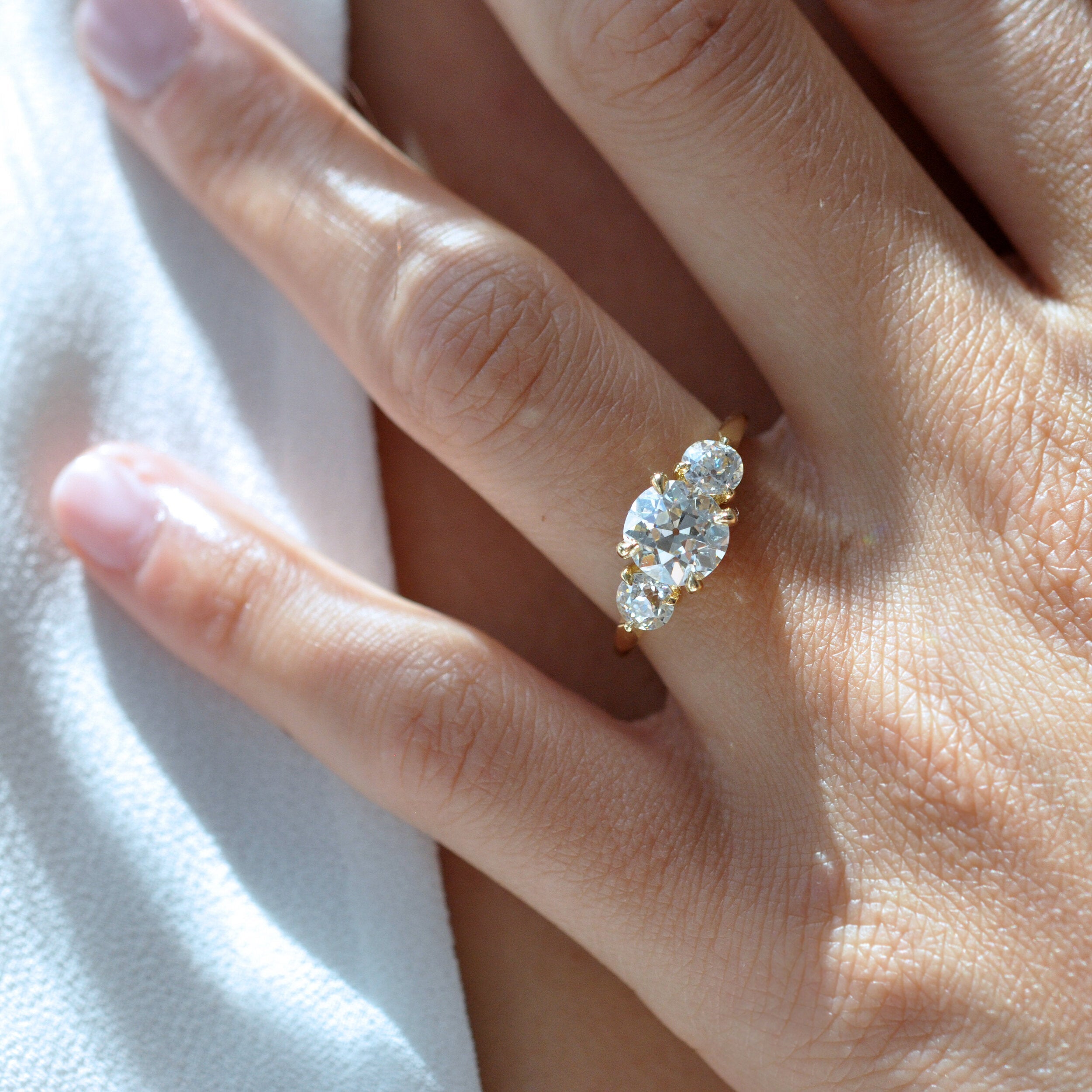 Emilie Three Diamond Ring – Ashley Zhang Jewelry