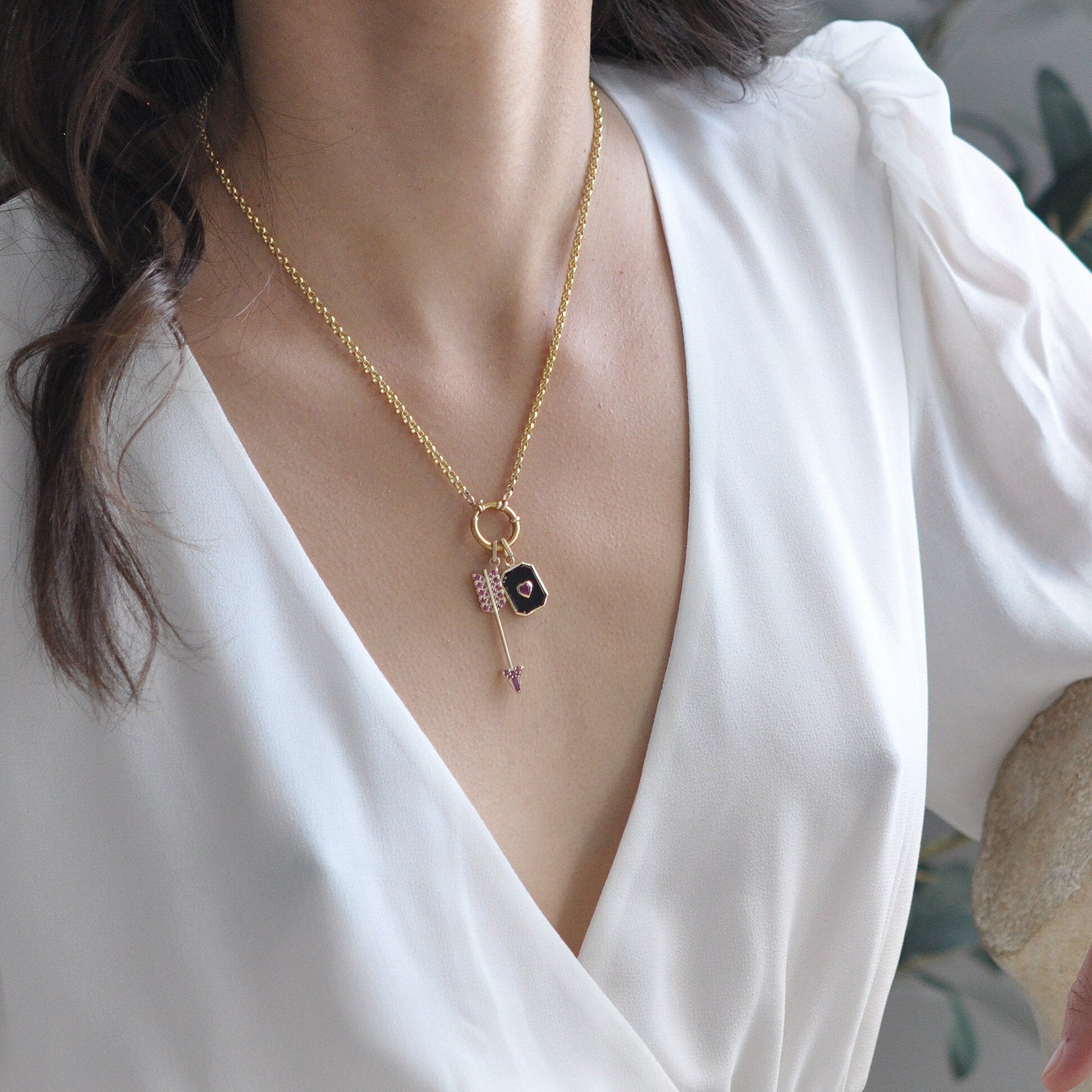 Onyx Ruby Heart Charm – Ashley Zhang Jewelry