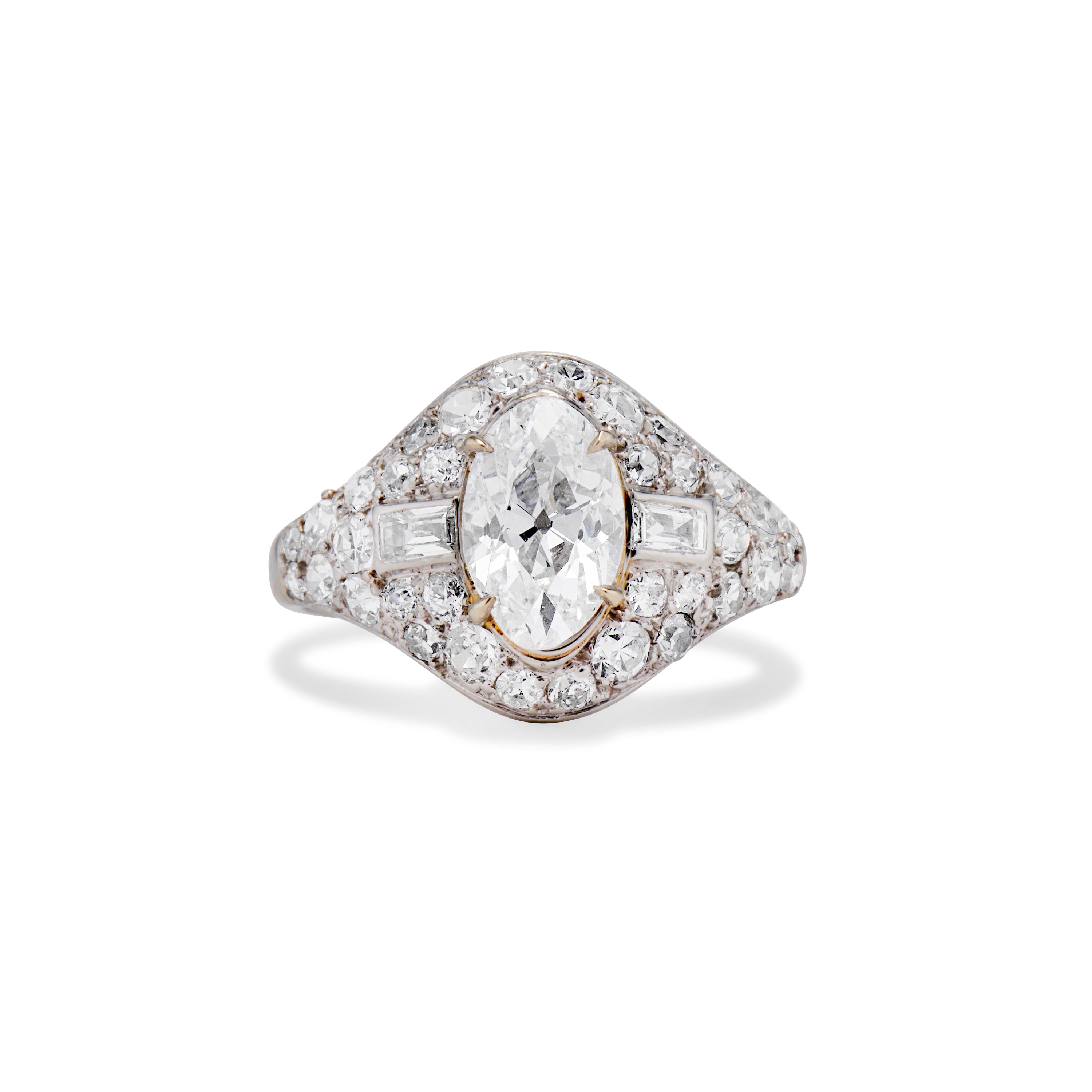Moval Diamond Platinum Ring – Ashley Zhang Jewelry