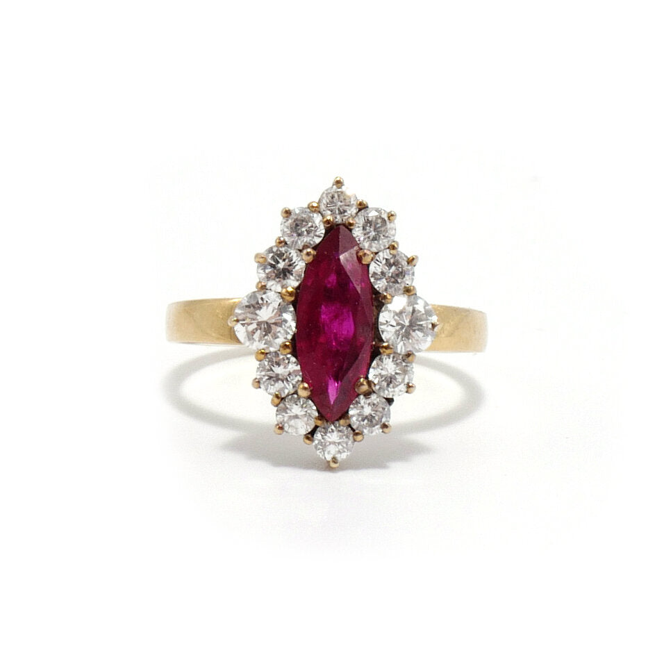 Marquise Ruby and Diamond Ring – Ashley Zhang Jewelry